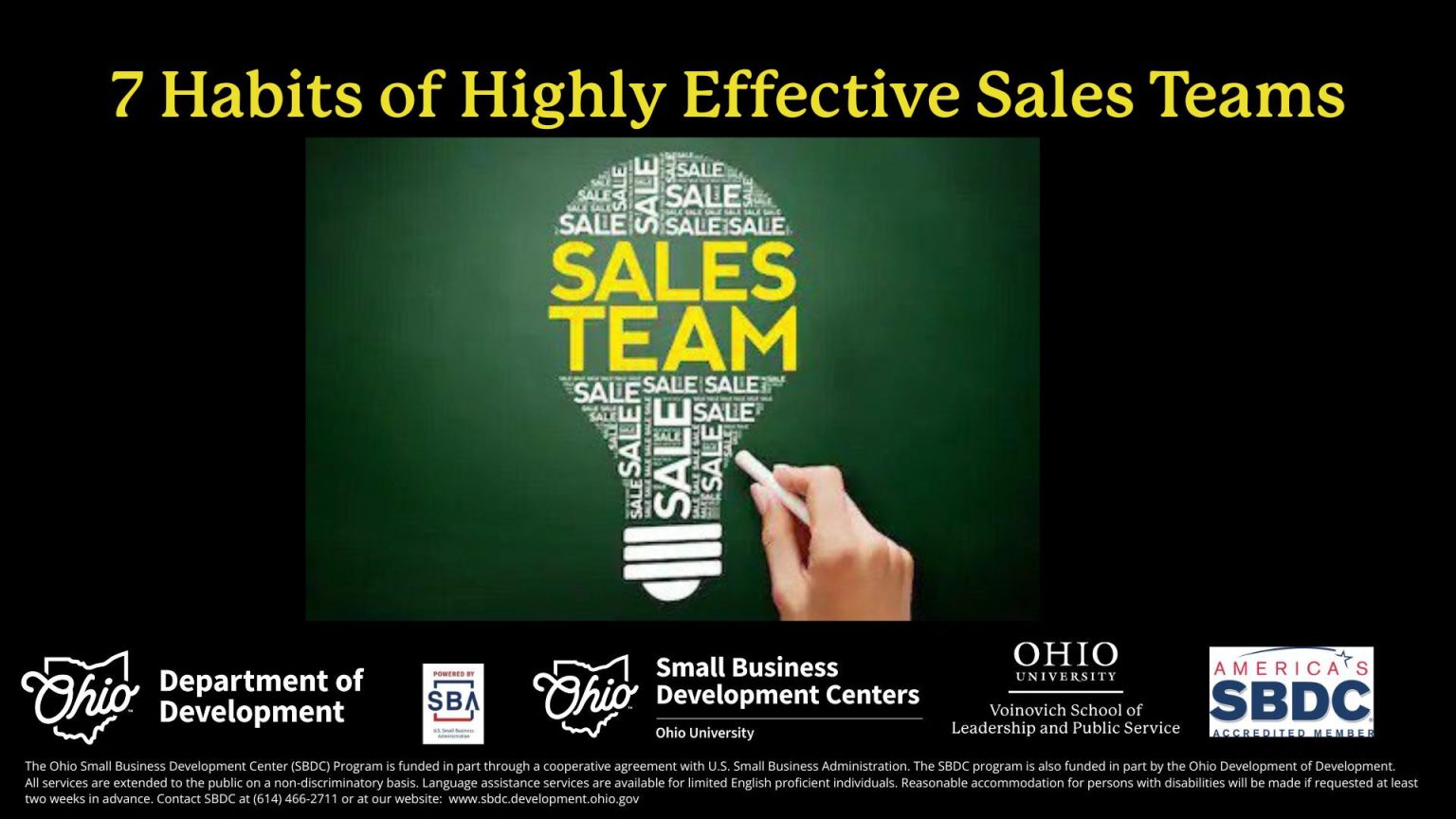 7 Habits of Highly Effective Sales Teams — Ohio SBDC at Ohio University